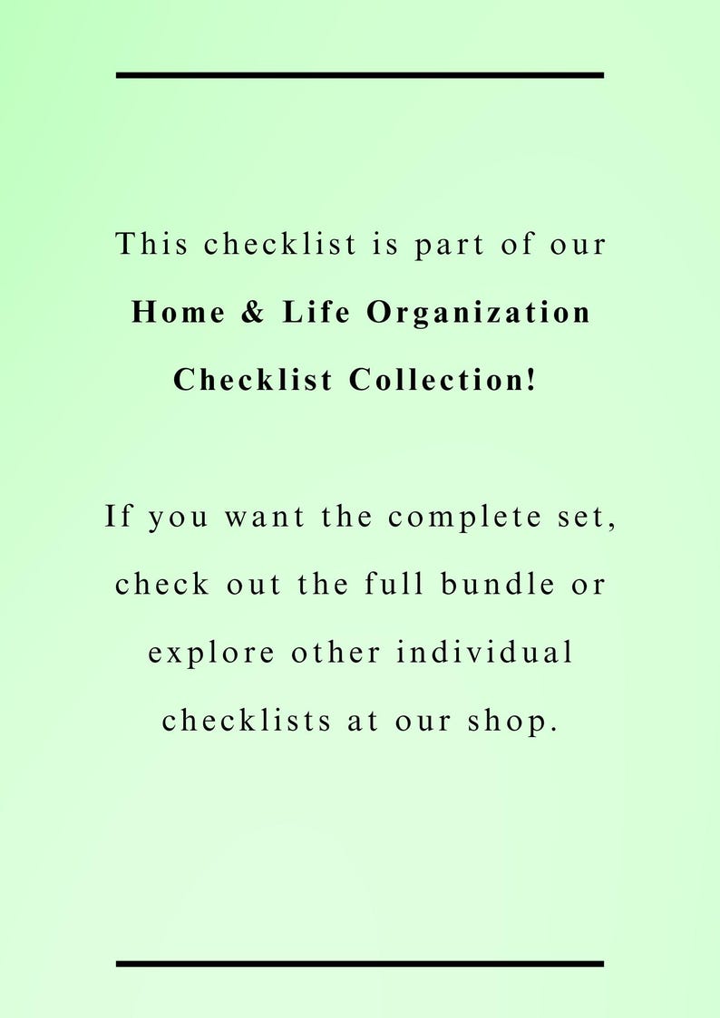 Weekly Cleaning Checklist - Etsy