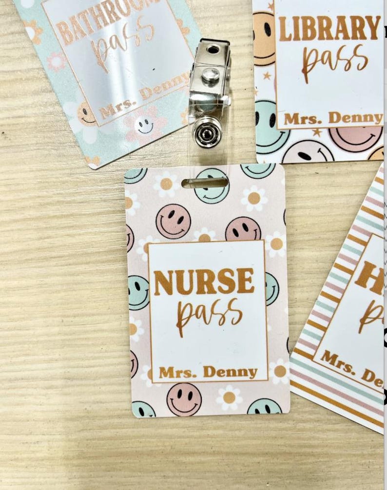 Retro Groovy Smiley Acrylic Classroom Hall Passes Set of 4 - Etsy