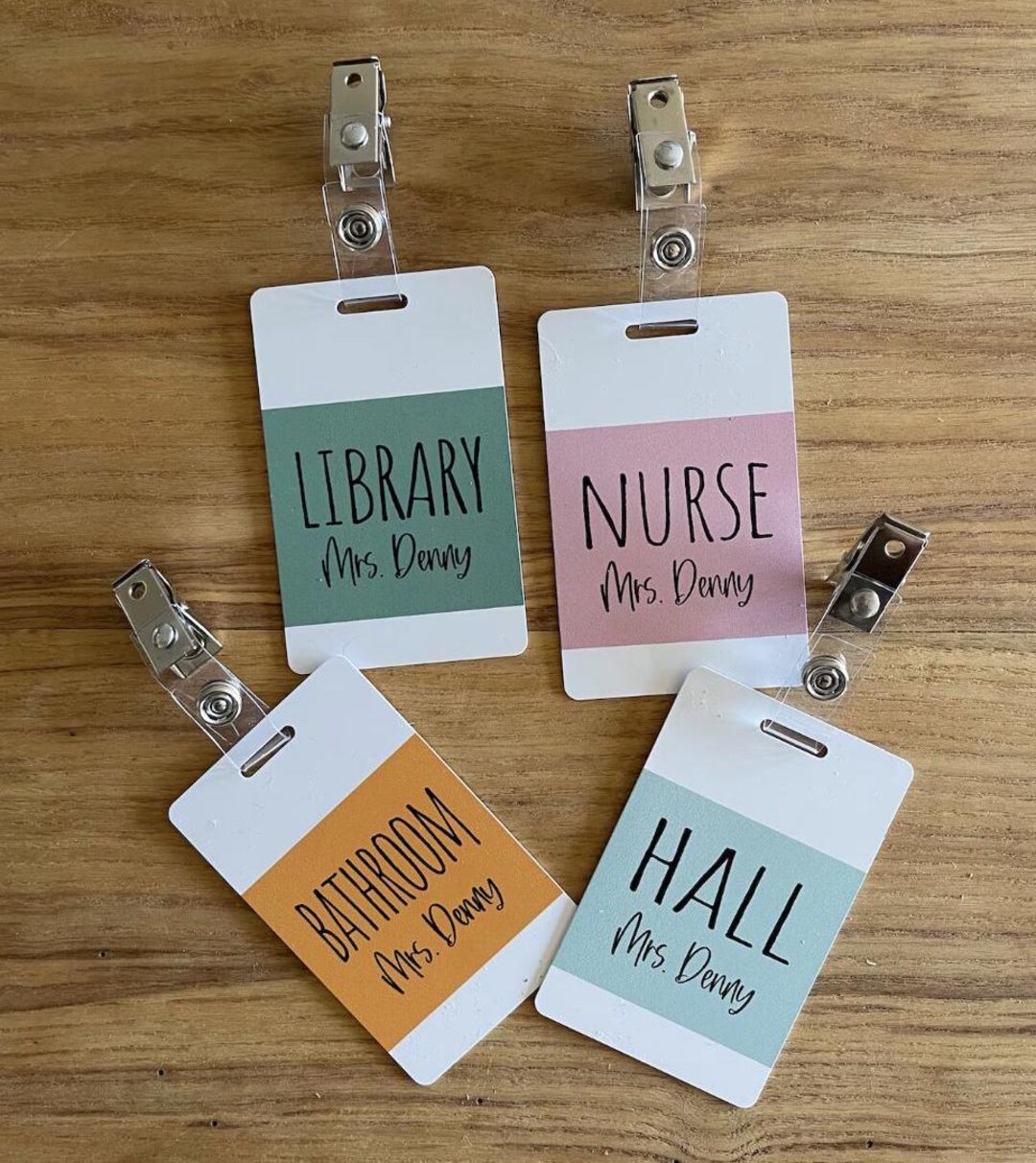 Color Block Acrylic Classroom Hall Passes - Etsy