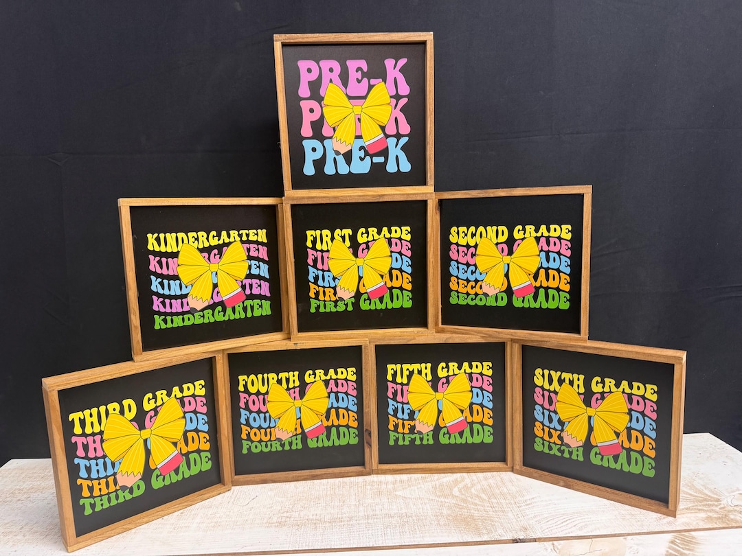 Grade Level Signs; Back to School; Classroom Signs; Teacher Sign; Class ...