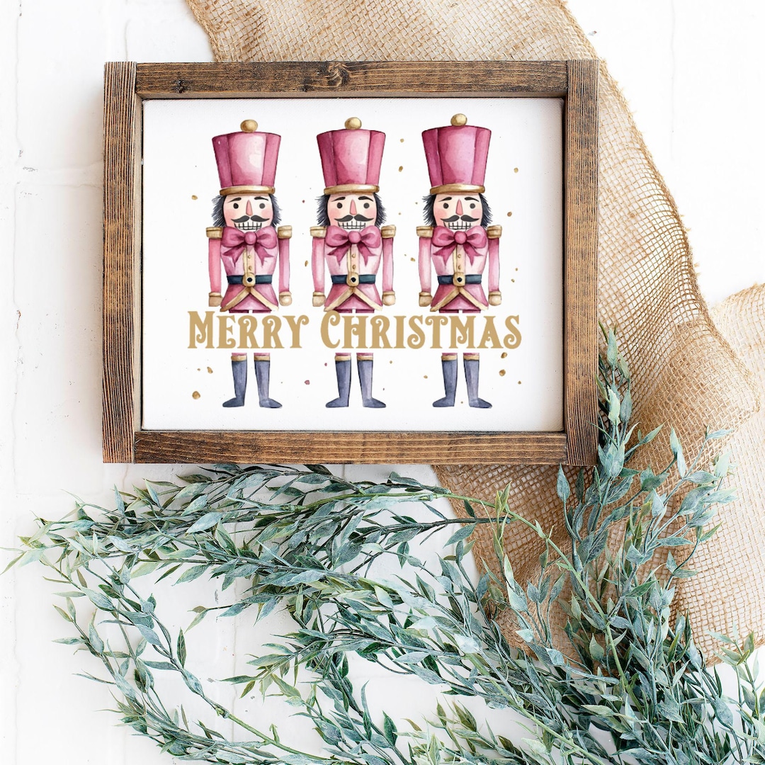Merry Christmas Nutcracker Sign | Pink Nutcracker Christmas Decor ...