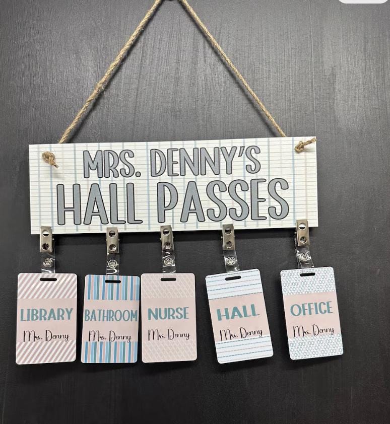 Calm Neutral Boho Acrylic Classroom Hall Passes Set - Etsy