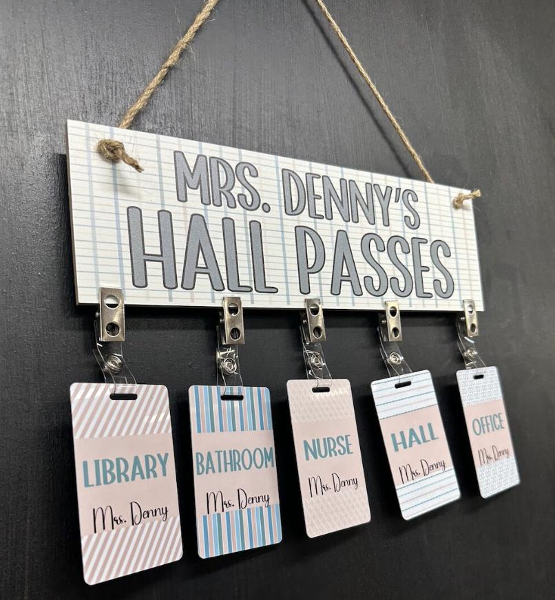 Calm Neutral Boho Acrylic Classroom Hall Passes Set - Etsy