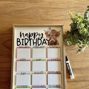 Highland Cow Whiteboard Happy Birthday Classroom Wood Sign - Etsy