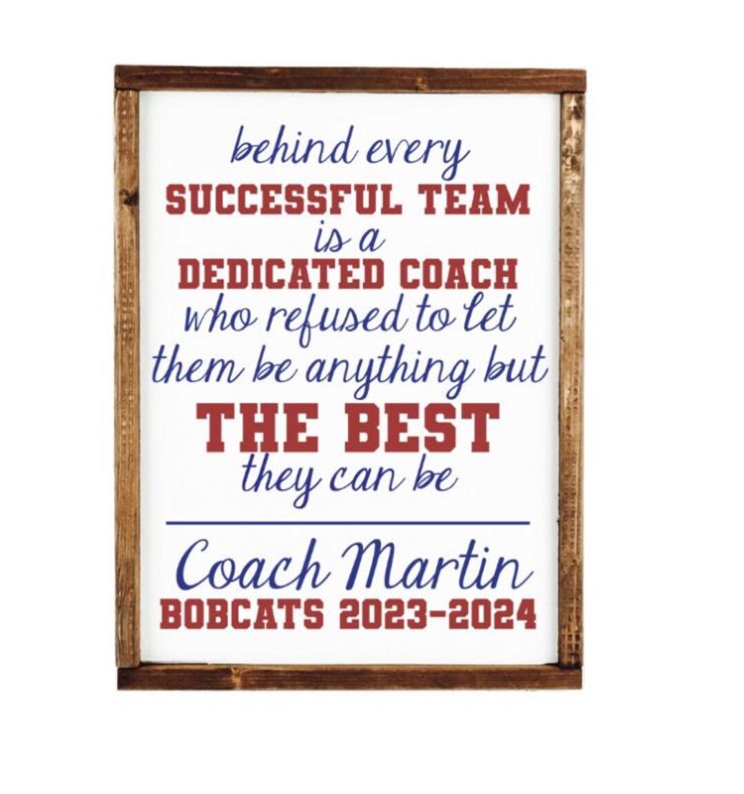 Personalized Sports Coach Wood Sign: Baseball, Football, Soccer - Etsy