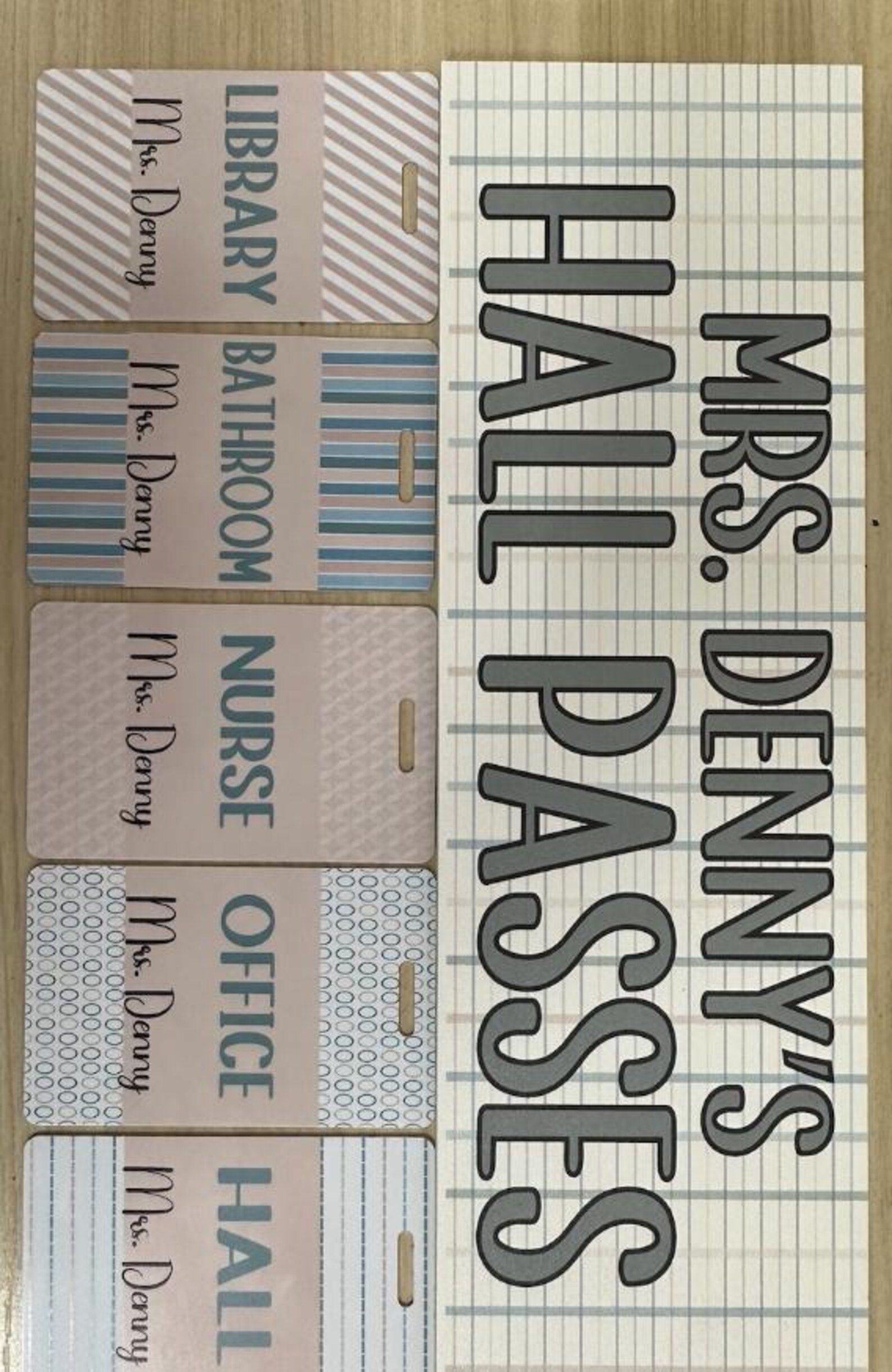 Calm Neutral Boho Acrylic Classroom Hall Passes Set - Etsy
