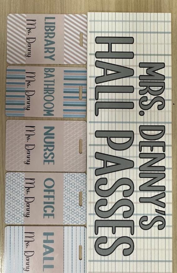 Calm Neutral Boho Acrylic Classroom Hall Passes Set - Etsy