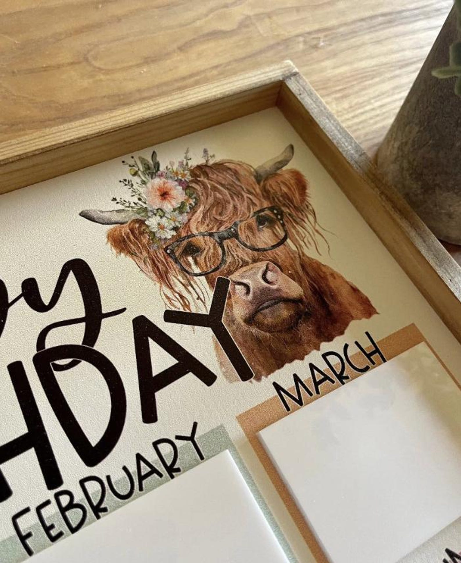 Highland Cow Whiteboard Happy Birthday Classroom Wood Sign - Etsy