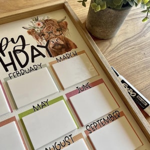 Highland Cow Whiteboard Happy Birthday Classroom Wood Sign - Etsy