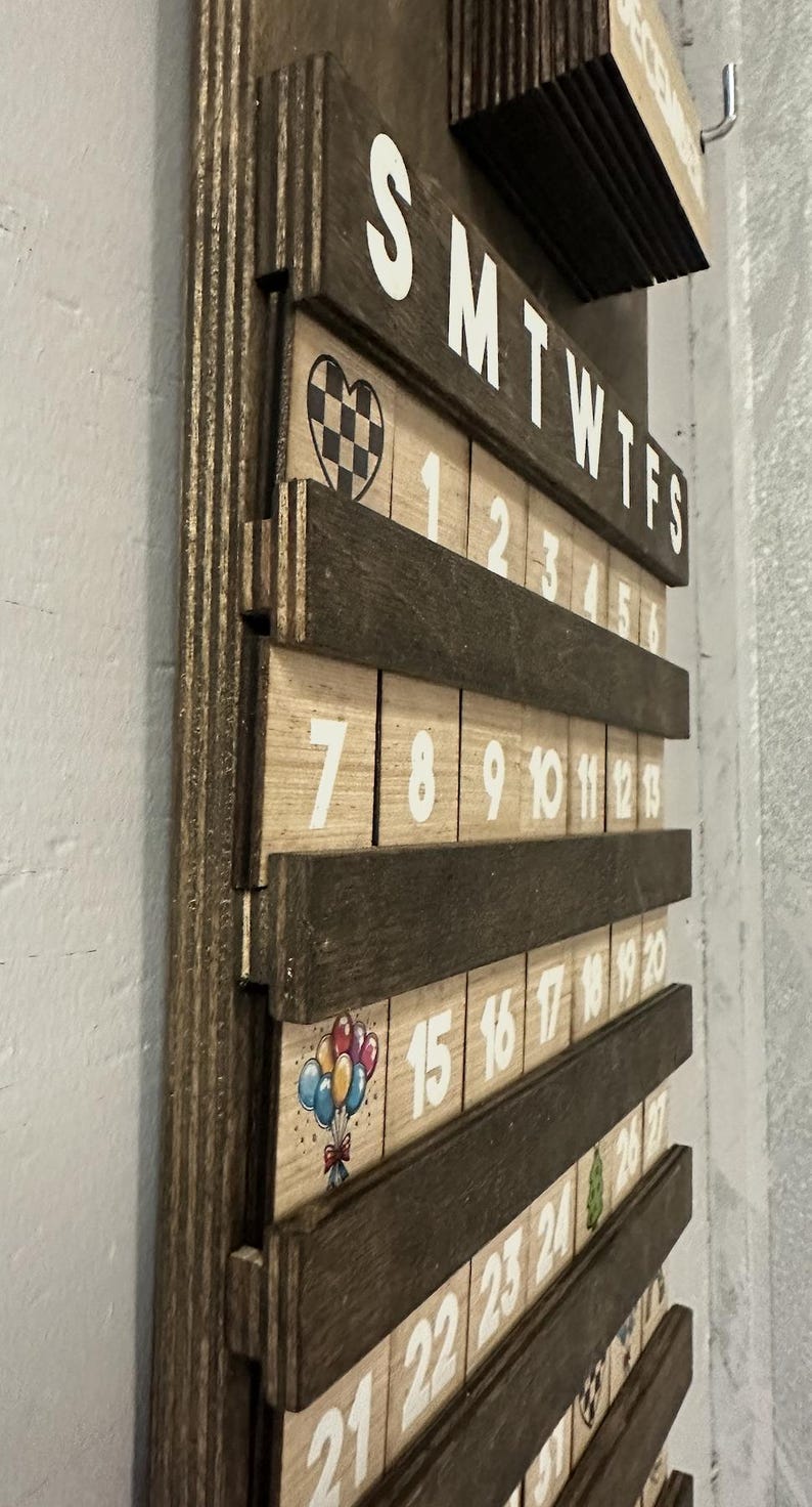 Farmhouse-style Perpetual Family Calendar – Custom Name, Baltic Birch ...