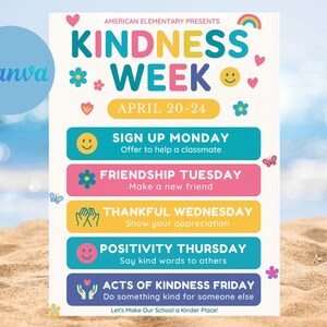 Editable Kindness Week Flyer for Elementary Schools | PTO & Classroom ...