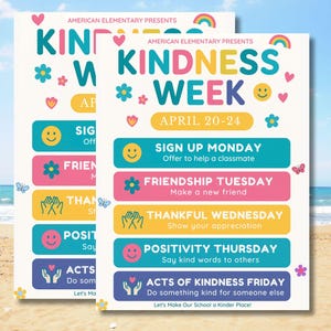 Editable Kindness Week Flyer for Elementary Schools | PTO & Classroom ...