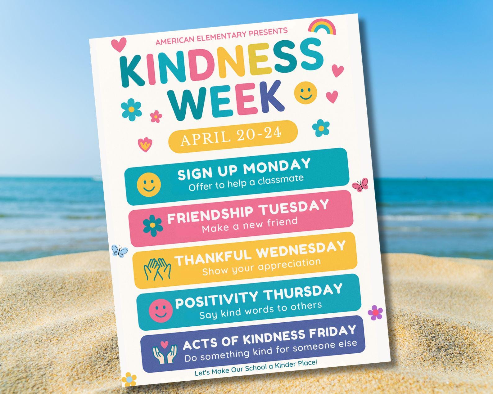 Editable Kindness Week Flyer for Elementary Schools | PTO & Classroom ...
