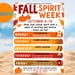 Editable Fall Spirit Week Flyer Template: School Event Schedule ...