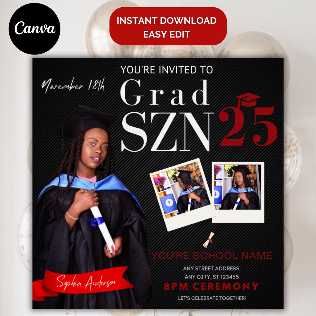 Graduate Flyer, Graduation Party Flyer, Graduation Invitation, College ...