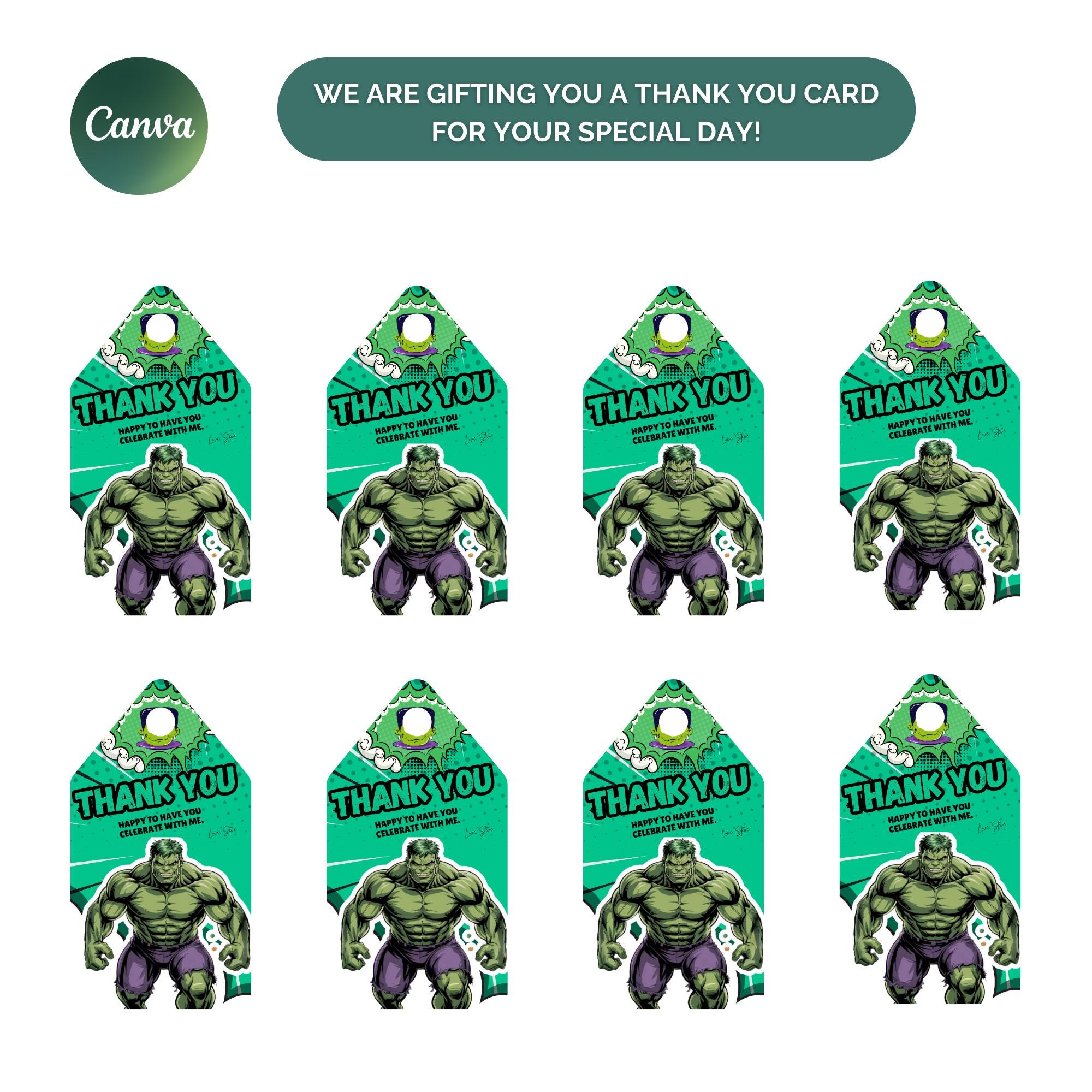 Watercolor Hulk Birthday Invitation: Editable Canva Template (digital ...