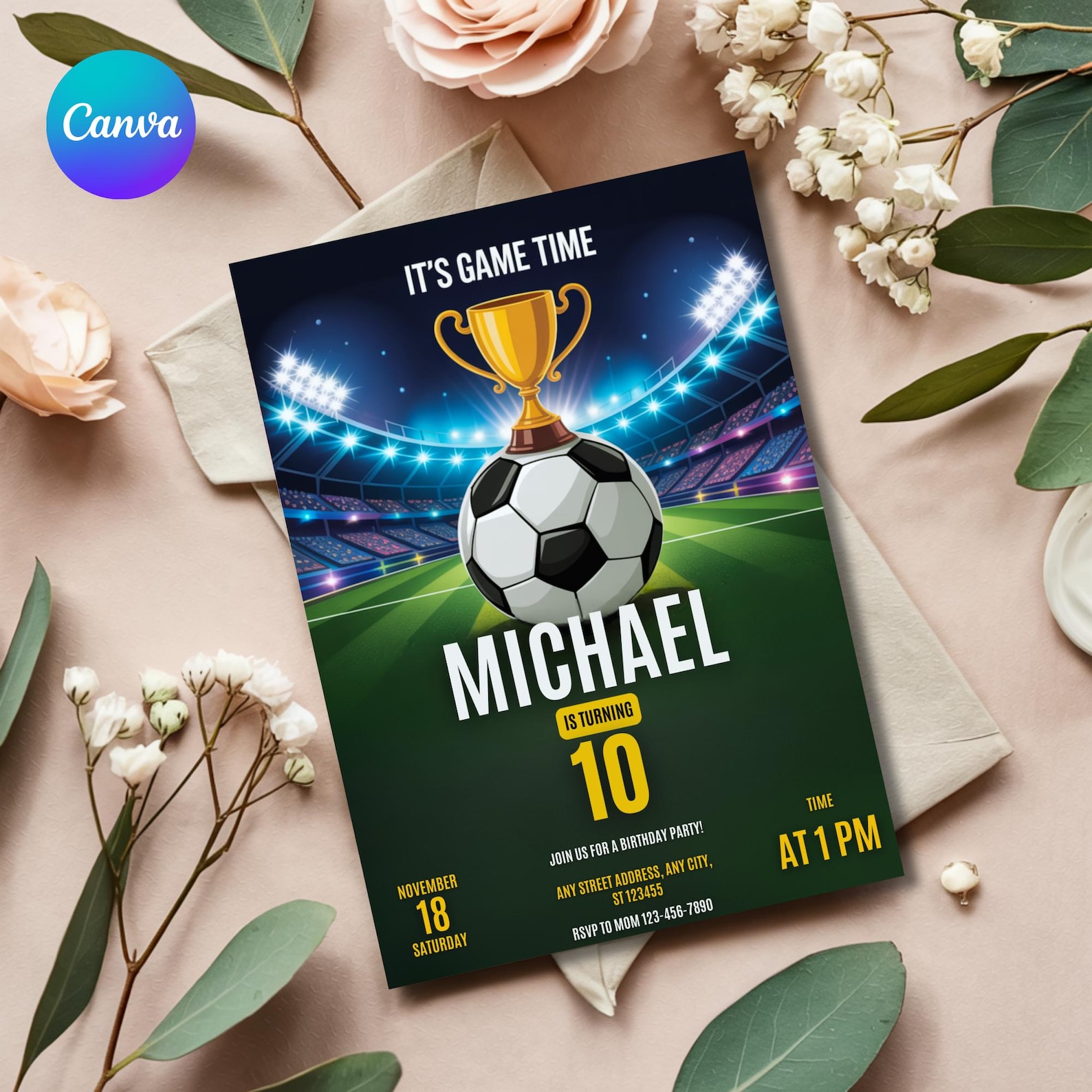 Editable Soccer Birthday Invitation Template (digital Download) - Etsy