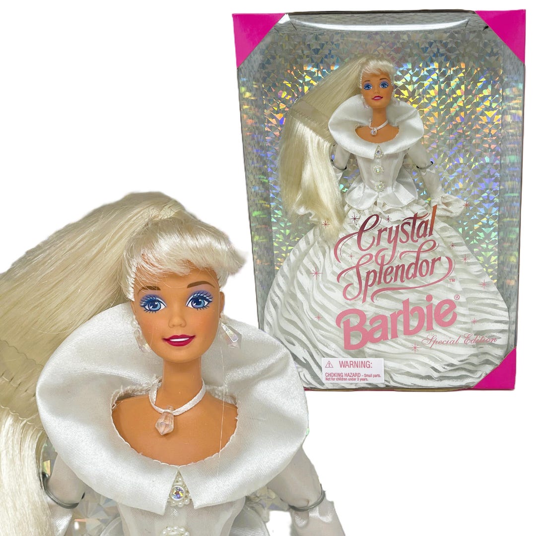 1995 Vintage Barbie Doll CRYSTAL SPLENDOR. Mattel #15136. Platinum ...