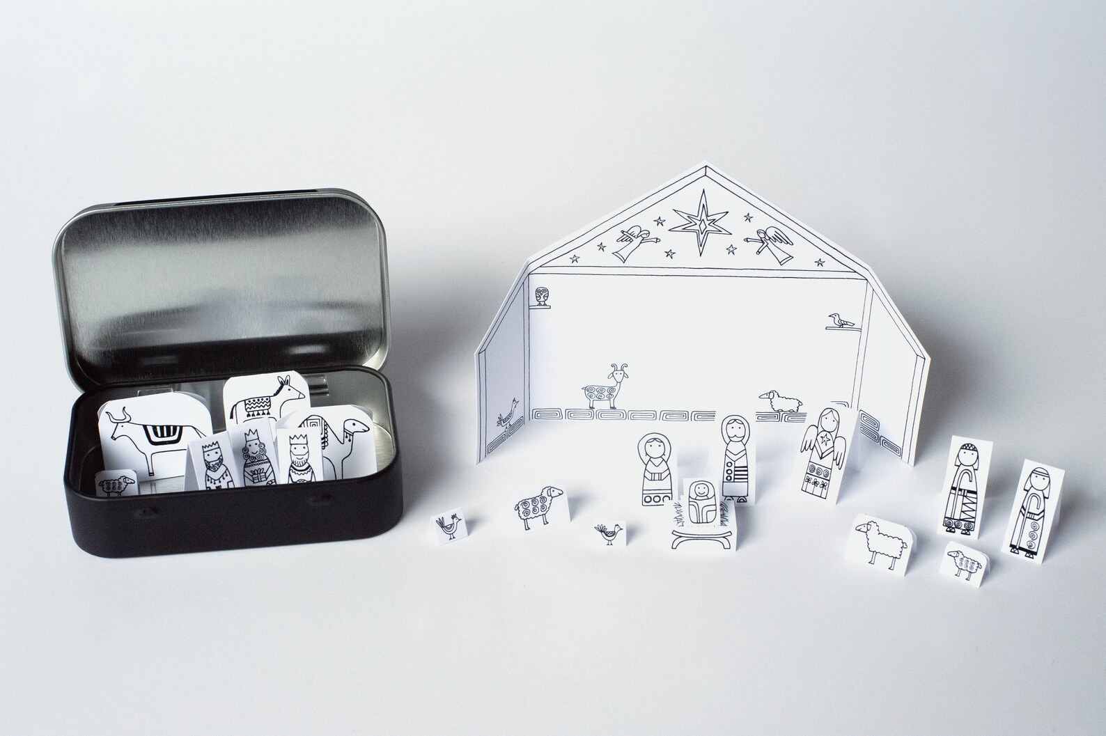Nativity Scene Paper Craft Kit - Etsy