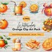 Watercolor Orange Clipart: Citrus Fruit PNG Graphics (digital Download ...