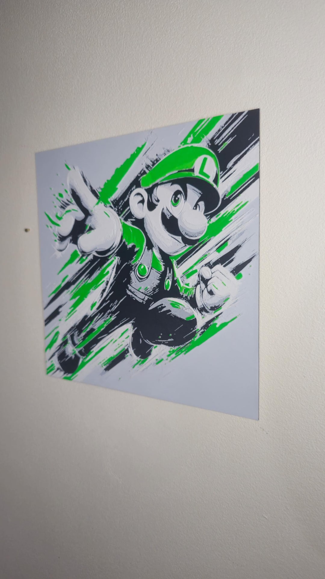 Luigi Hueforge 3D Printed Wall Art - Handmade PLA Decor for Mario Fans ...