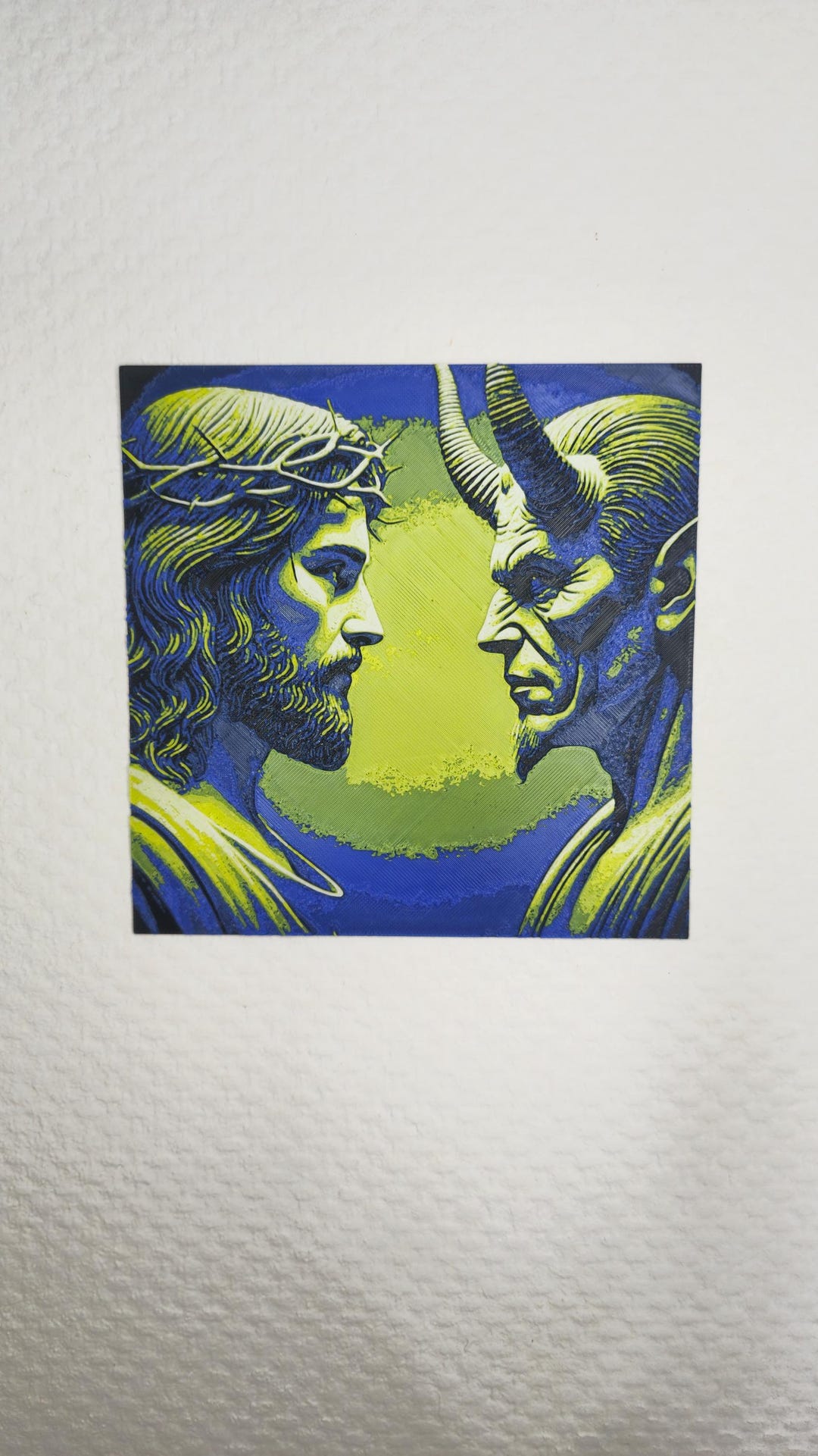 Jesus Vs Lucifer 150x150 Hueforge 3D Art Print - Symbolic Spiritual ...