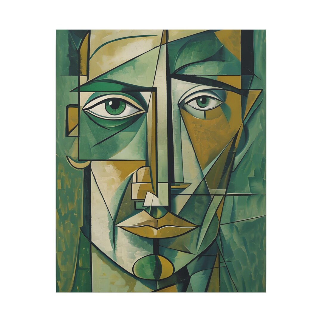 Dynamic Geometric Cubist Self Portrait Abstract Art Canvas Print - Etsy