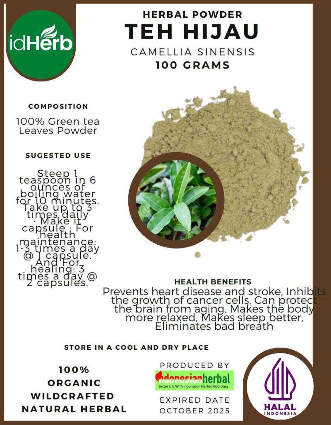 Organic Green Tea Leaf Powder: Wildcrafted Camellia Sinensis - Etsy