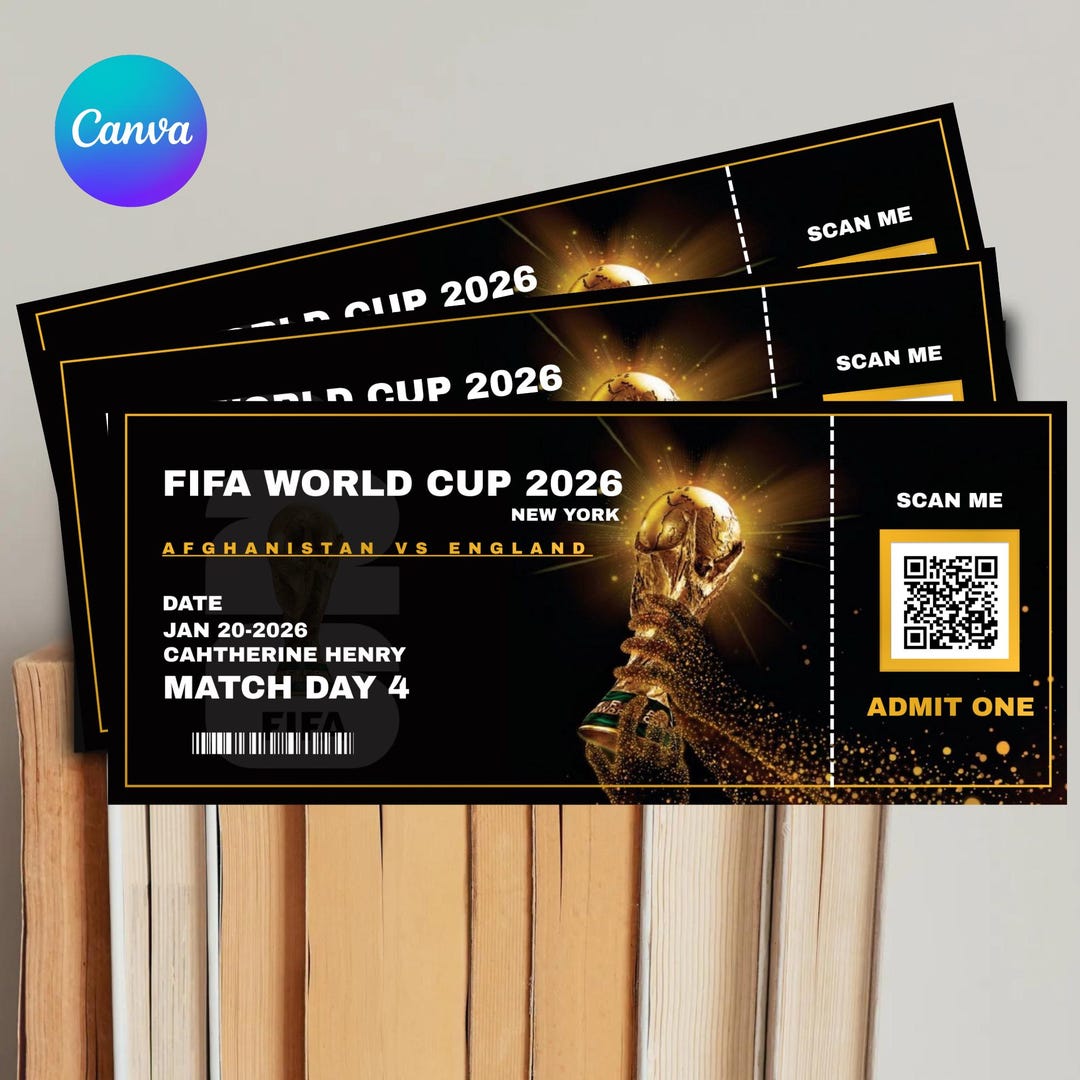 Customized World Cup 2026 Ticket Matchday Ticket, Soccer World Cup ...