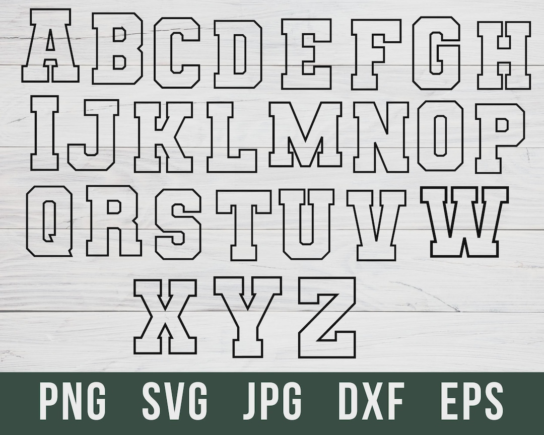 Varsity Outline Svg, Split Monogram Svg, Block Letters, School Letters ...
