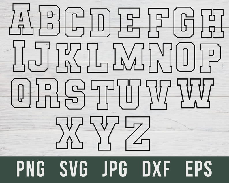 Varsity Outline Svg, Split Monogram Svg, Block Letters, School Letters ...