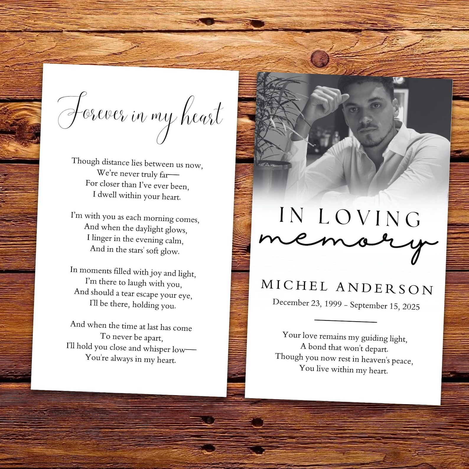 Editable Funeral Prayer Cards Template: Celebration of Life (canva PDF ...