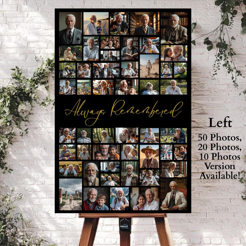 Funeral Photo Collage Template - Personalized for Memorial Remembrance ...