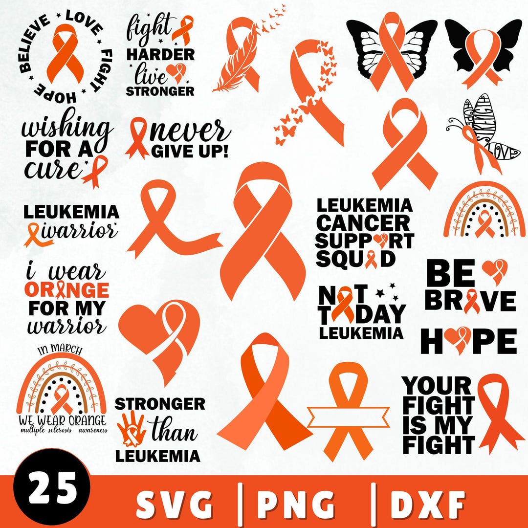 Leukemia Awareness SVG Bundle: Cancer Ribbon Designs (digital Download ...