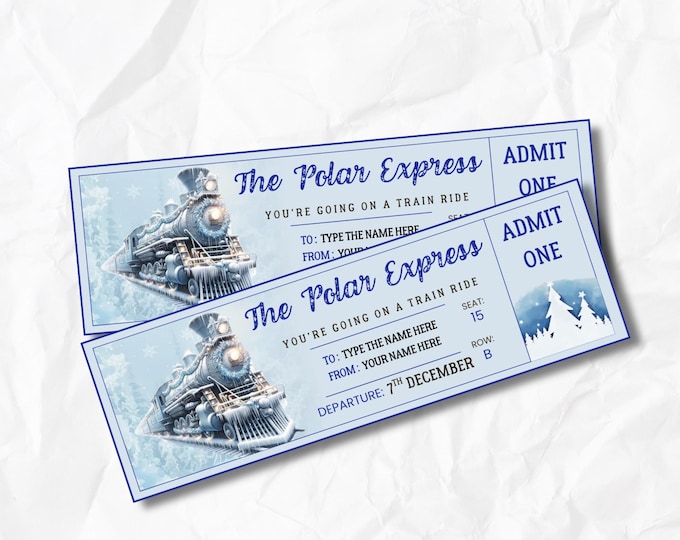 Printable WINTER EXPRESS Surprise Reveal Ticket︱north Pole Express ...