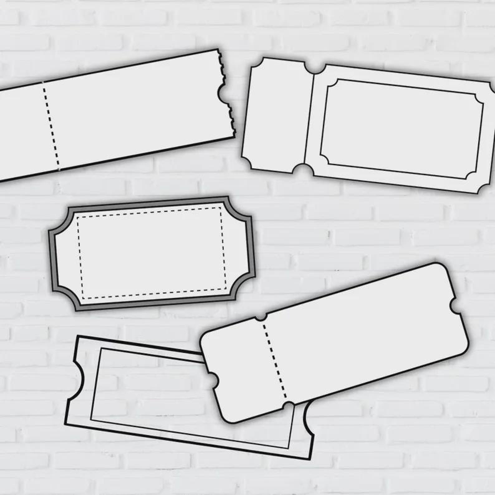 Ticket SVG Bundle: Event Ticket Template, Coupon Cut File (digital ...