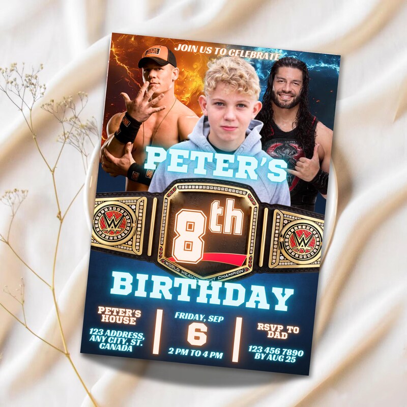 Wwe Birthday Invitations - Etsy