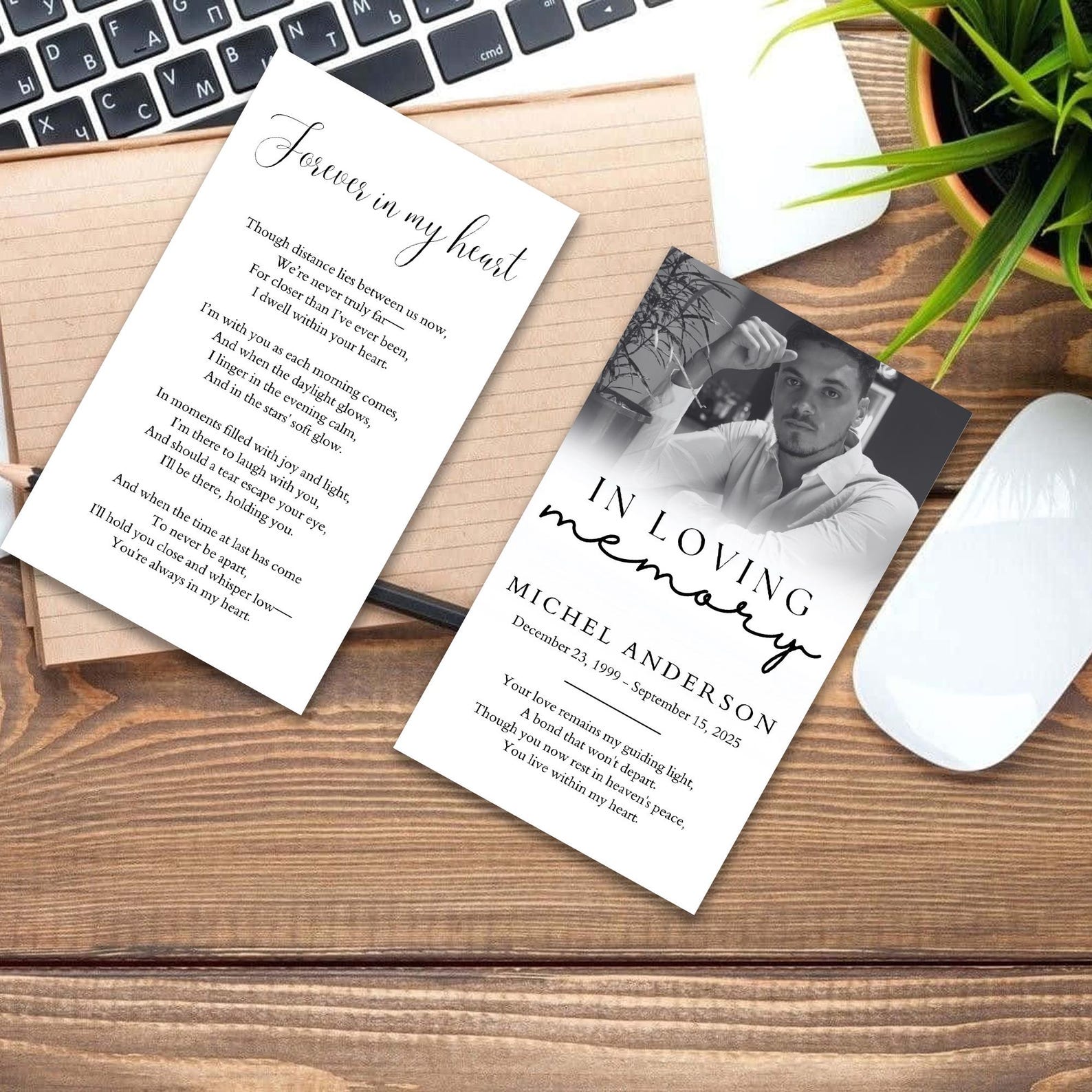 Editable Funeral Prayer Cards Template: Celebration of Life (canva PDF ...