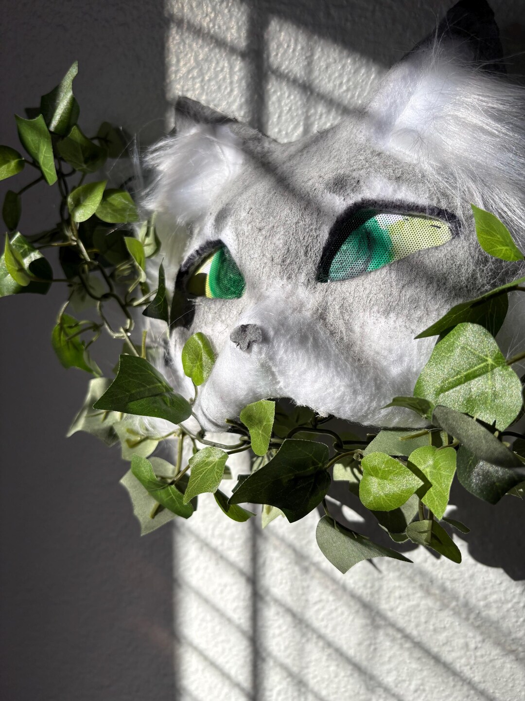 White, Gray, Cat, Mask, Therian, Furry, Animal, Creature, Festival - Etsy