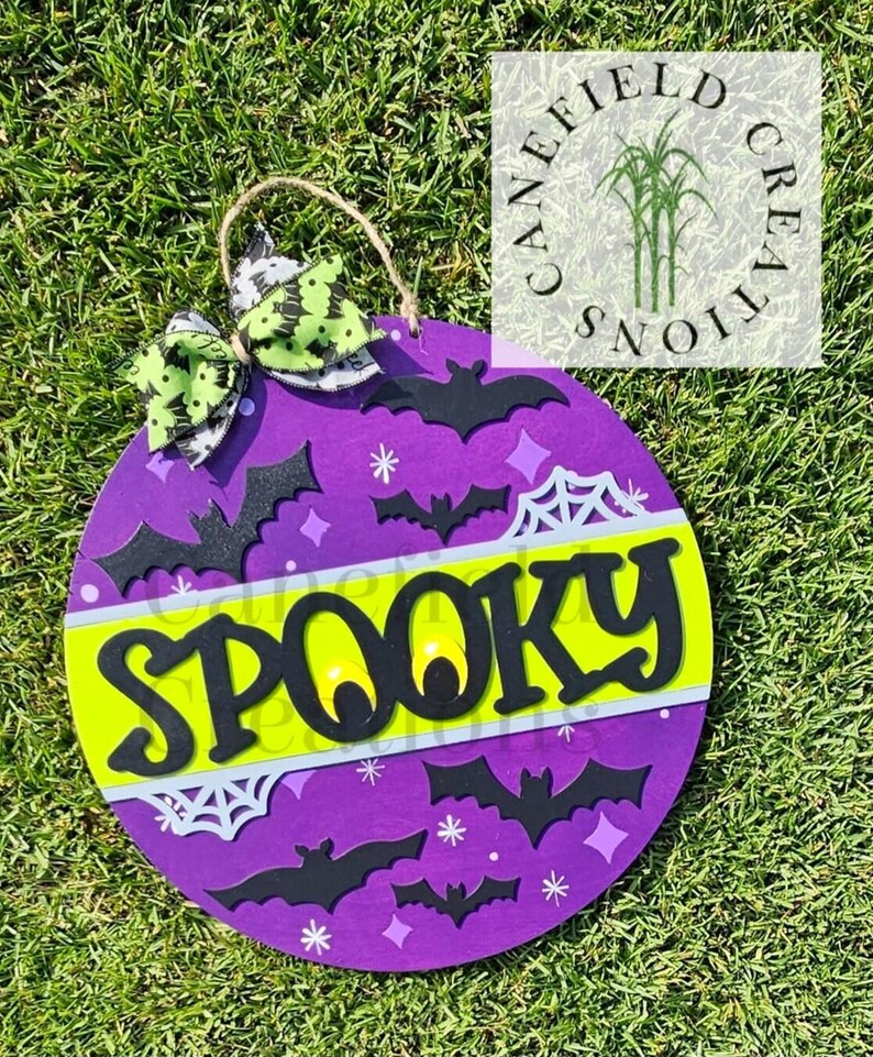 Spooky Halloween Door Hanger: Ghost & Pumpkin Wood Sign - Etsy