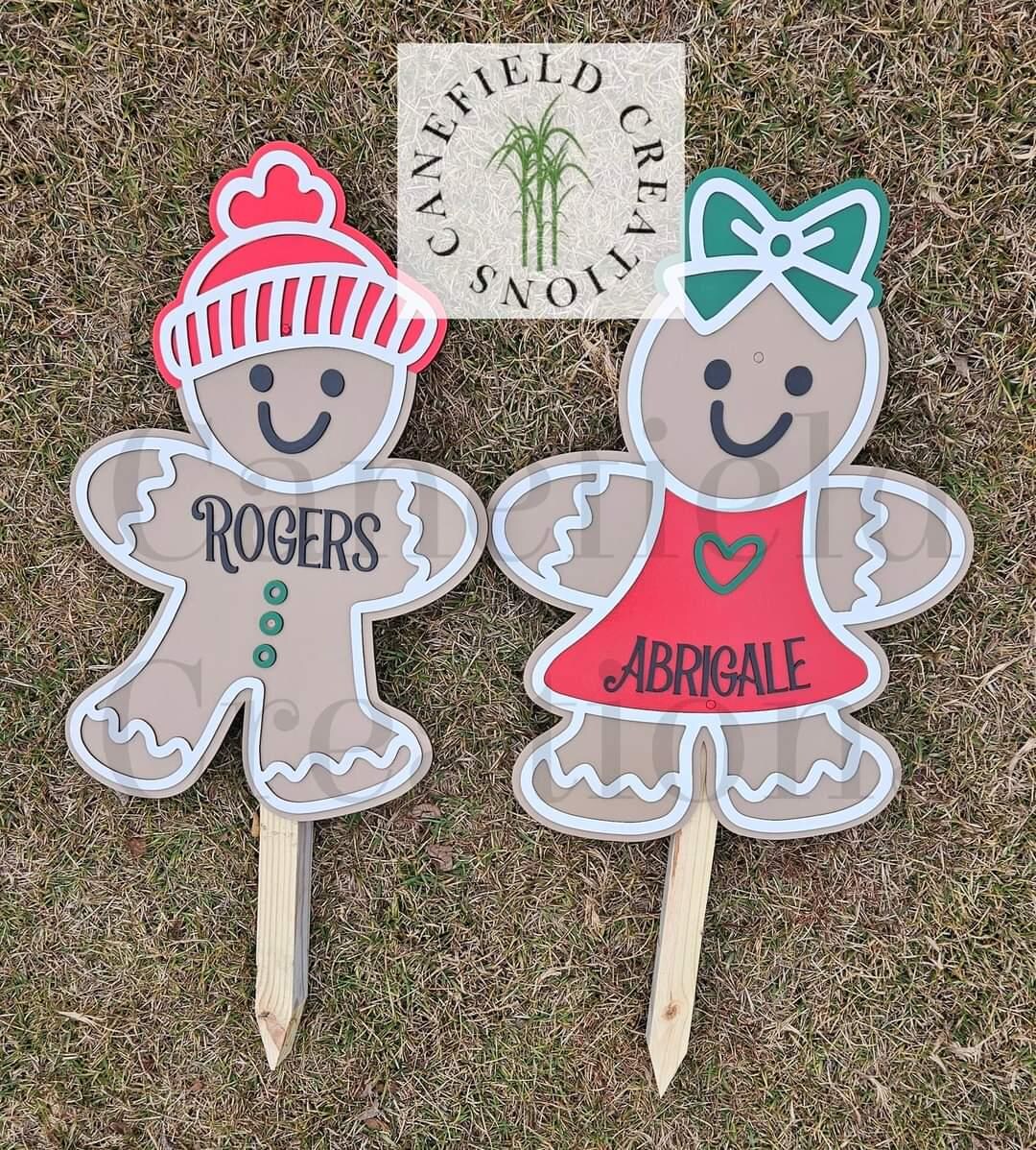 Gingerbread Name Yard Sign - Etsy