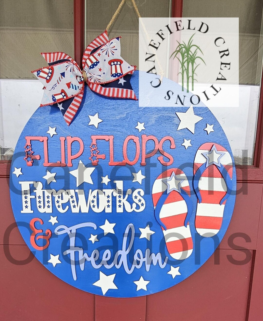 Flip-flops Door Hanger, Fireworks & Freedom Home Decor, Summer ...