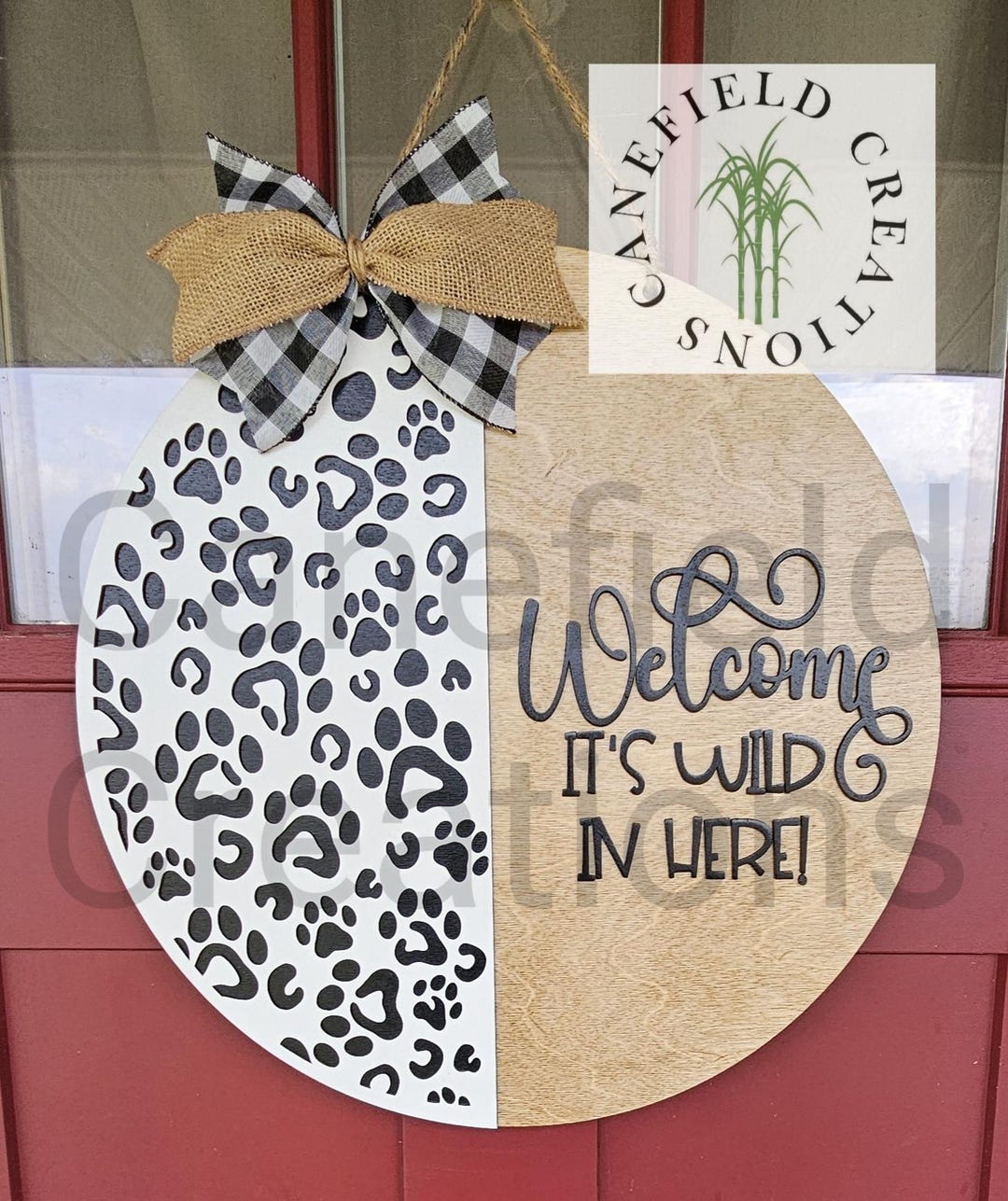 Welcome It's Wild in Here Cheetah Door Hanger - Etsy