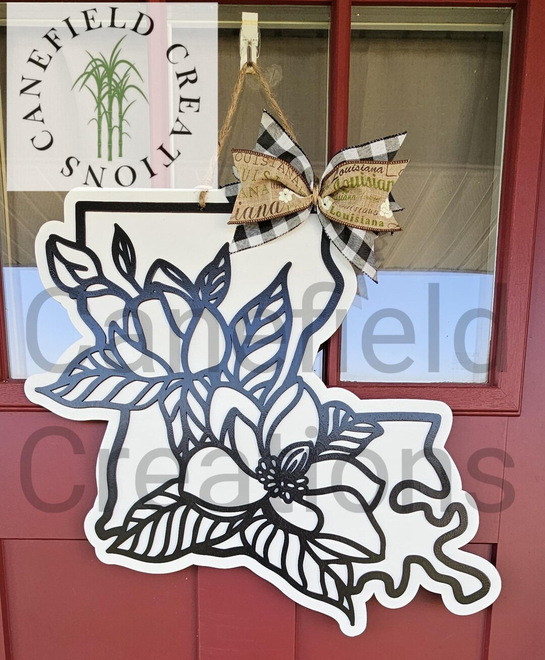 Magnolia Door Hanger: Handcrafted Louisiana State Welcome Sign - Etsy