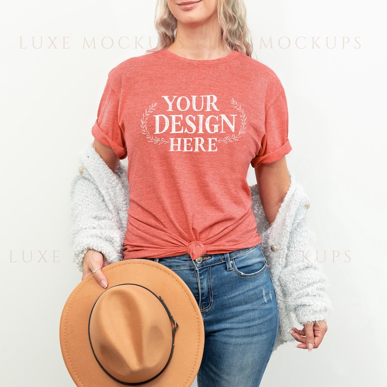 Gildan 64000 Mockup Bundle | on Model Unisex T-shirts | Heather Color ...