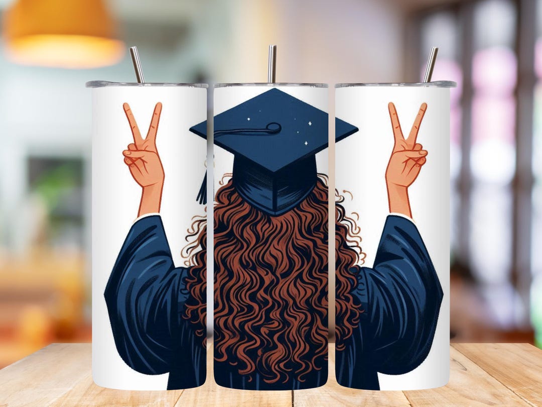 Black Woman Graduation PNG: Blue & Gold Cap Design (digital Download ...