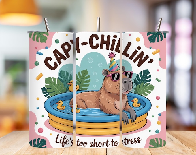 Sublimation TUMBLER WRAP, Cute Capybara, Adorable Capybaras, Capy Lover ...