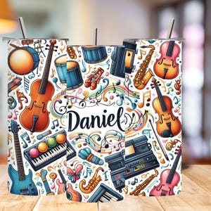 Music Tumbler Wrap: Musician PNG Design, Sublimation (digital Download ...