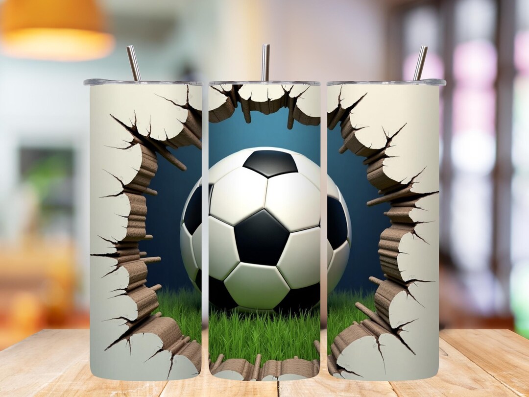 Personalized 3D Soccer Ball Tumbler Wrap: Custom Sublimation Design ...