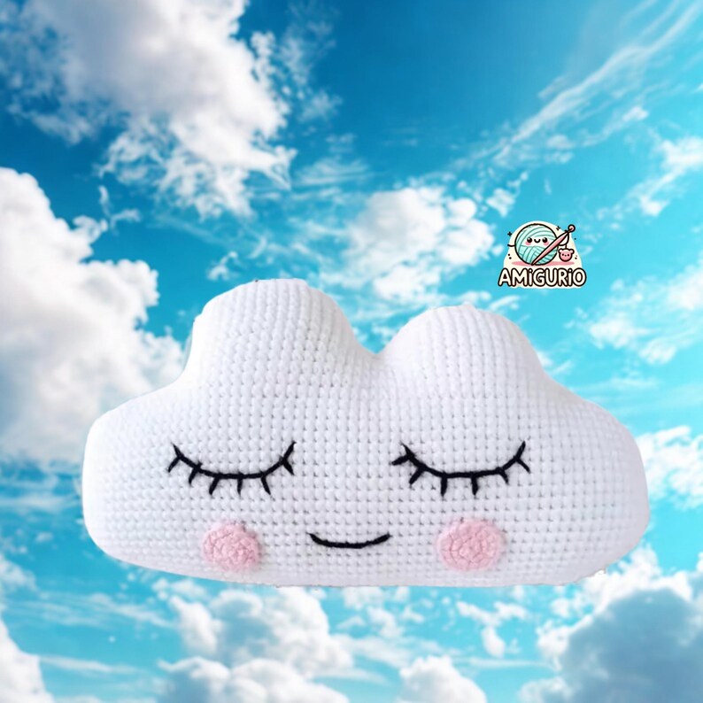Crochet Cloud Pattern PDF - Cute Amigurumi Toy Tutorial, Soft Plush ...